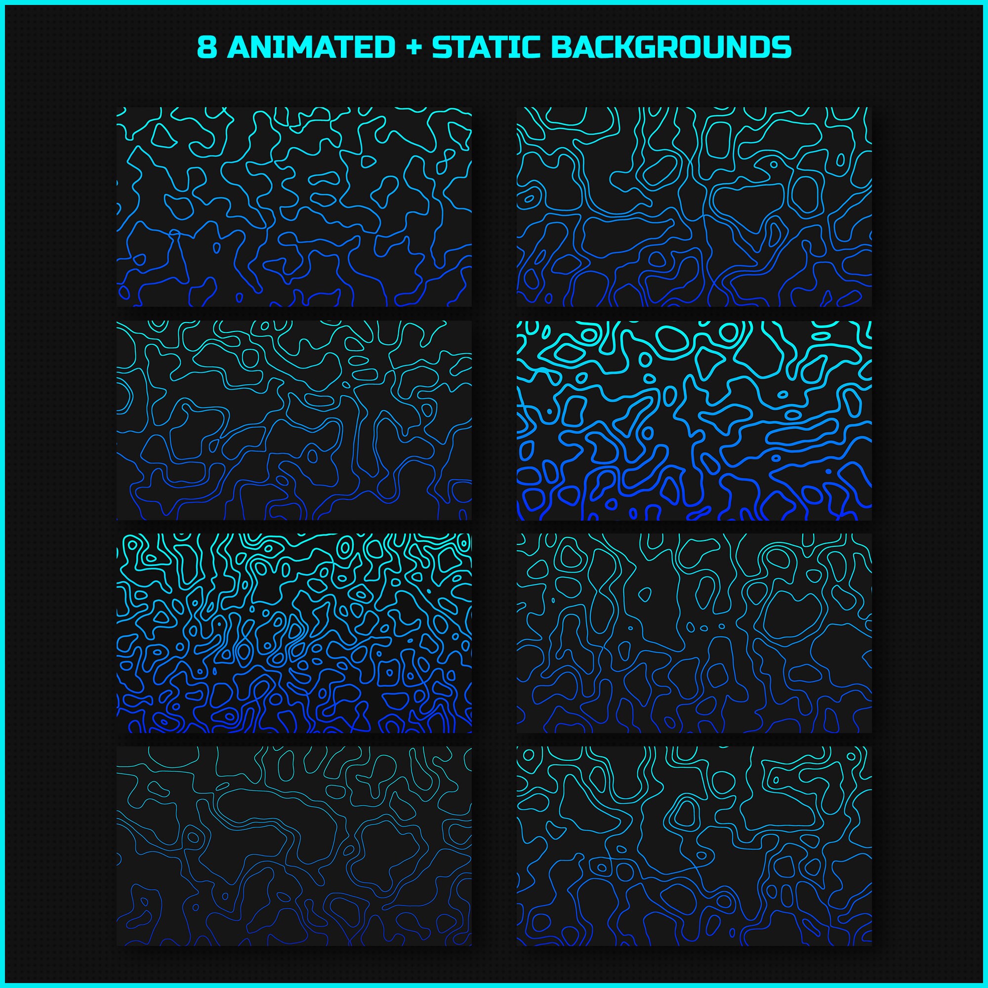 Animated BLUE Stream Overlays Package for Twitch, Youtube, OBS ...
