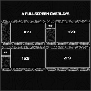 Animated Topographic Stream Overlay Package: Black and White (twitch ...