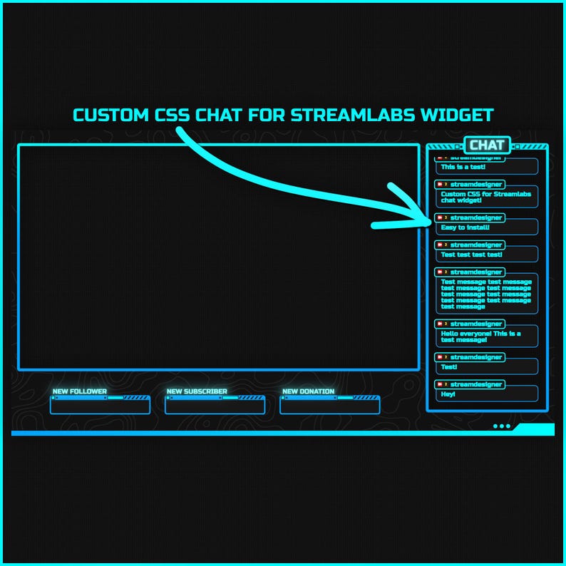 Animated BLUE NEON Stream Overlays Package for Twitch, Youtube, OBS ...