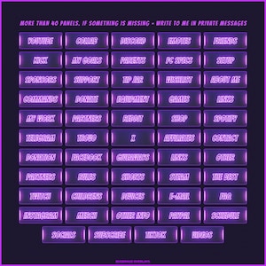 Animated PURPLE NEON Stream OVERLAYS, Panels, Alerts, Webcam Frames ...