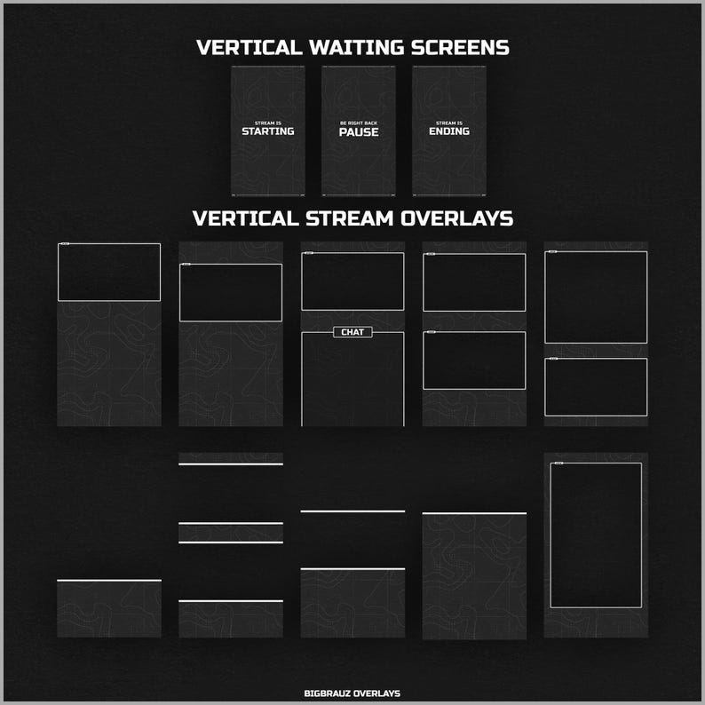 Animated DARK Stream Overlays Package for Twitch, Youtube, OBS, and ...