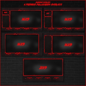 OVERLAYS Stream Animated RED NEON Style Twitch Package - Etsy
