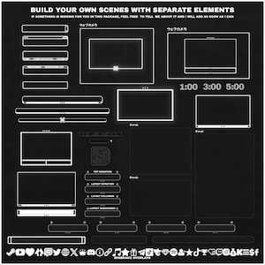 DARK CYBER Stream Overlays Package for Twitch, Youtube, OBS, Streamlabs ...
