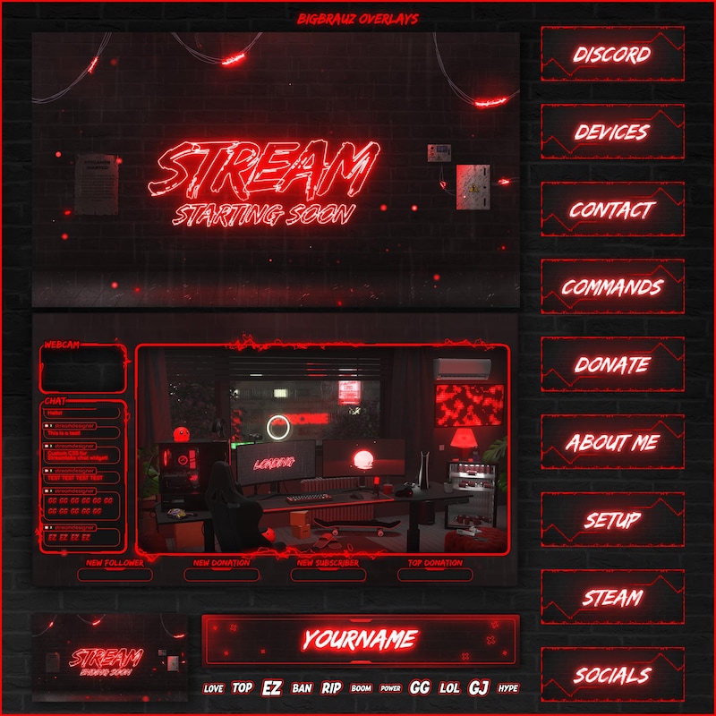 Twitch Scene Red - Etsy