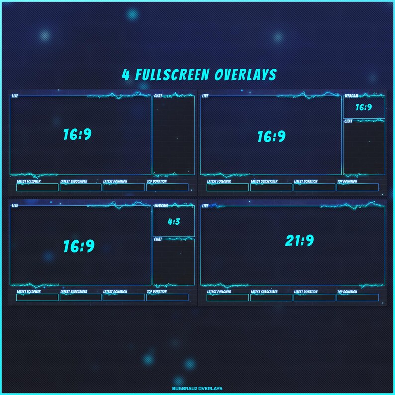 Animated Blue Neon Stream Overlays Package - Etsy Australia