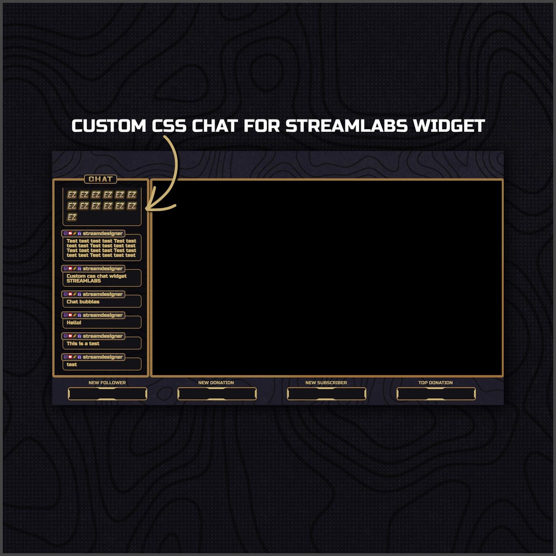 Gray, Gold, Clean Animated Twitch Topographic Style Overlay - Complete ...