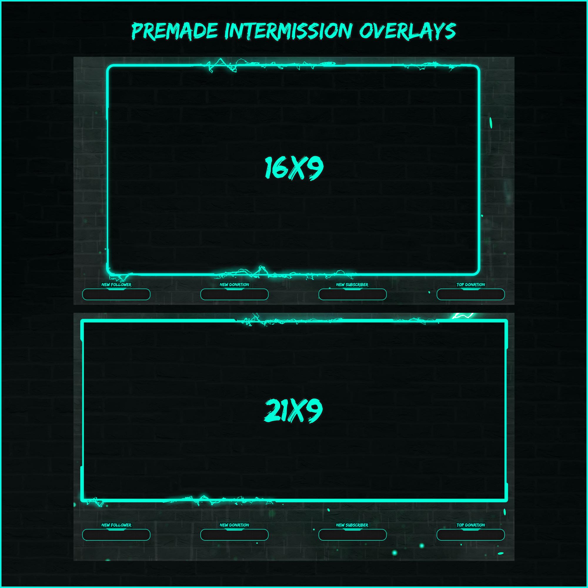 ANIMATED Green Neon STREAM OVERLAYS for Twitch, Youtube (obs Studio and ...