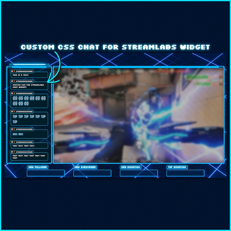 Animated Blue Neon Stream Overlays Package (twitch Overlays, Youtube ...
