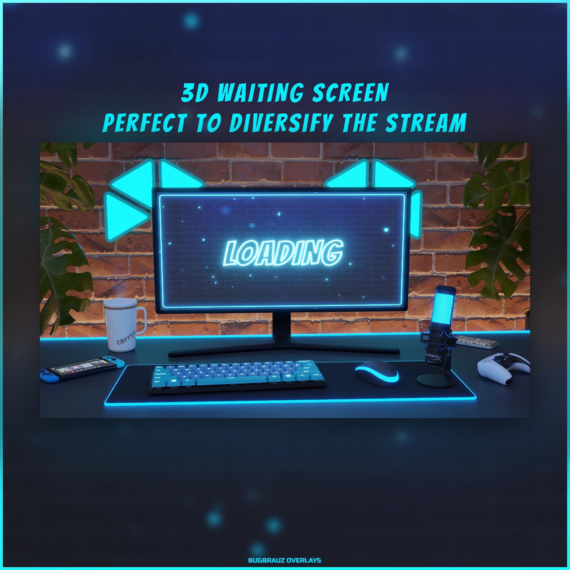 Animated Blue Neon Stream Overlays Package - Etsy