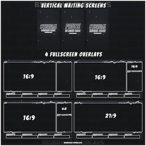 Animated Black and White NEON Stream OVERLAYS, Panels, Alerts, Webcam ...