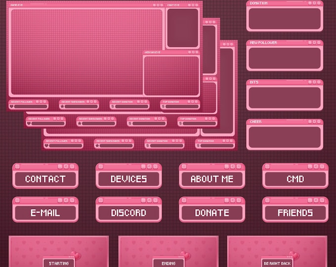 Cute Desktop | Animated Stream Overlay Pack - Etsy Canada