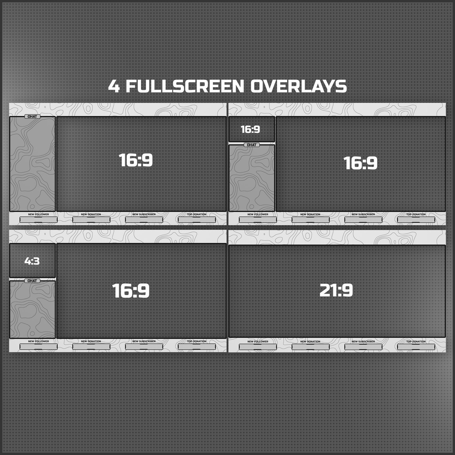 Animated WHITE Stream Overlays Package for Twitch, Youtube, OBS ...