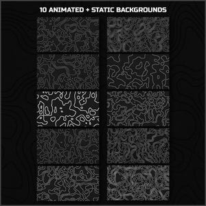 Animated Black and White Stream Overlays Package for Twitch, Youtube ...