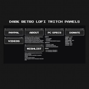 Animated DARK RETRO Twitch OVERLAY Package - Minimal Dark Twitch Theme ...