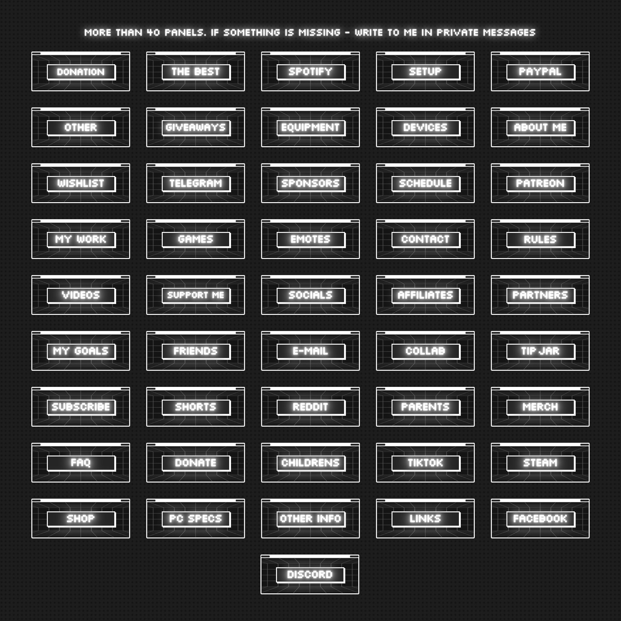 Animated DARK Retro Neon Stream Overlays Package for Twitch, Youtube ...