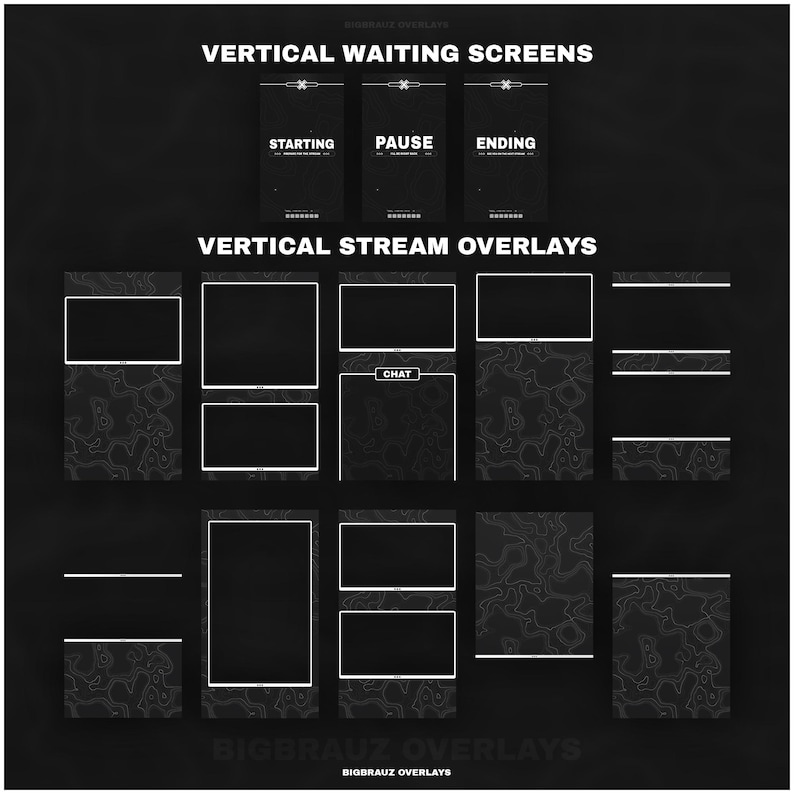 DARK CYBER Stream Overlays Package for Twitch, Youtube, OBS, Streamlabs ...