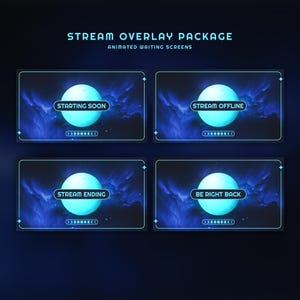 Celestial Dark Blue Animated Stream Overlay Package - Etsy