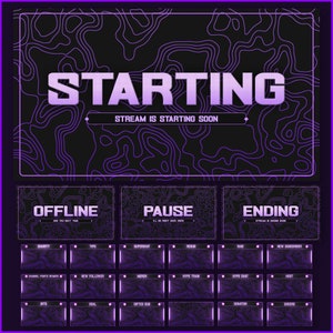 Animated Purple Stream Overlays Package for Twitch, Youtube, OBS ...