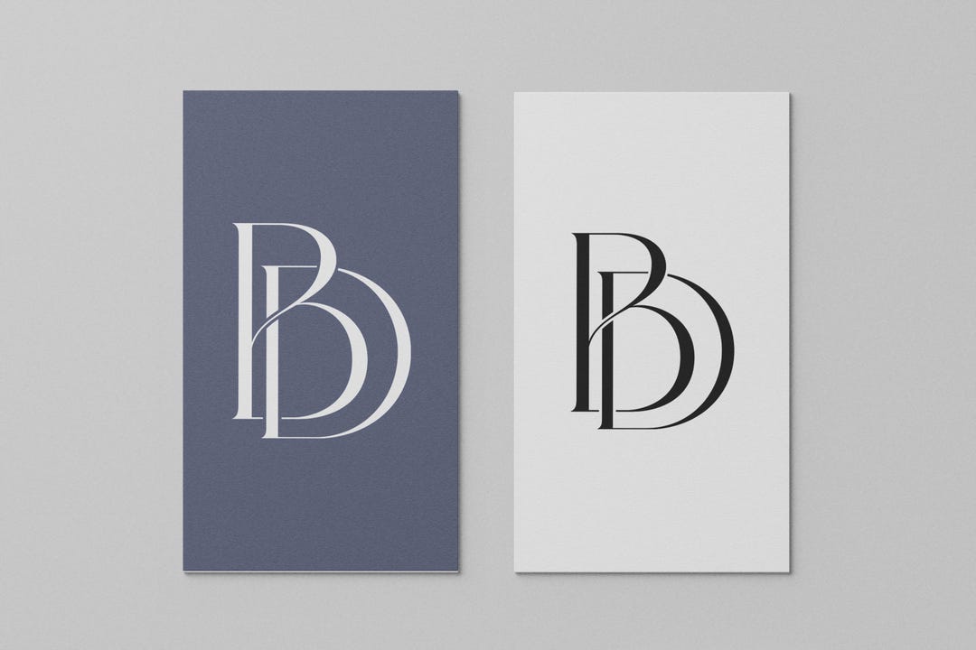 B&D Initials Monogram Wedding Logo: Modern Minimalist Design (digital ...