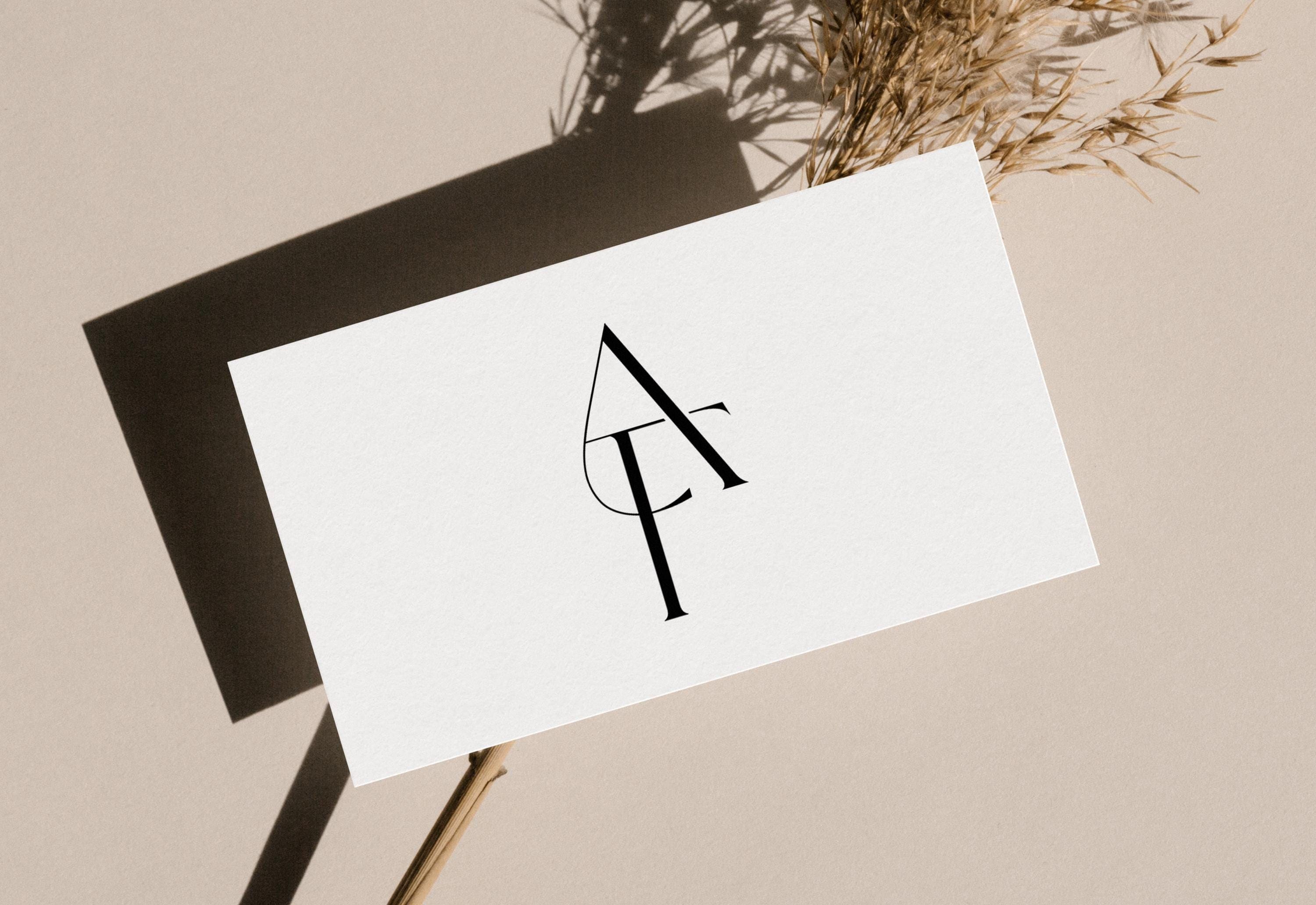 A&F Initials Monogram Wedding Logo: Modern Minimalist Couples Logo ...