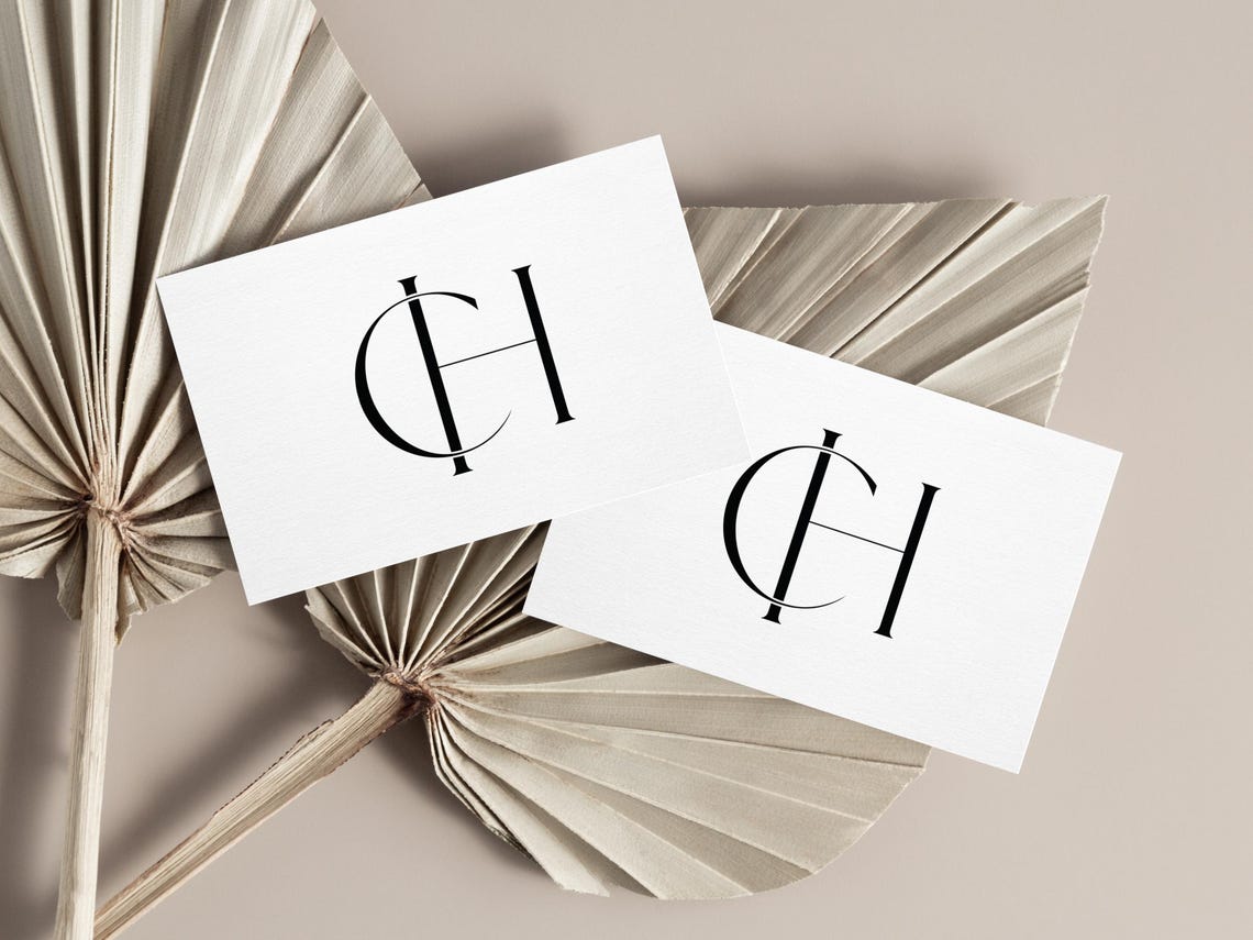 CH Monogram Wedding Logo: Modern Minimalist Design (digital Download ...