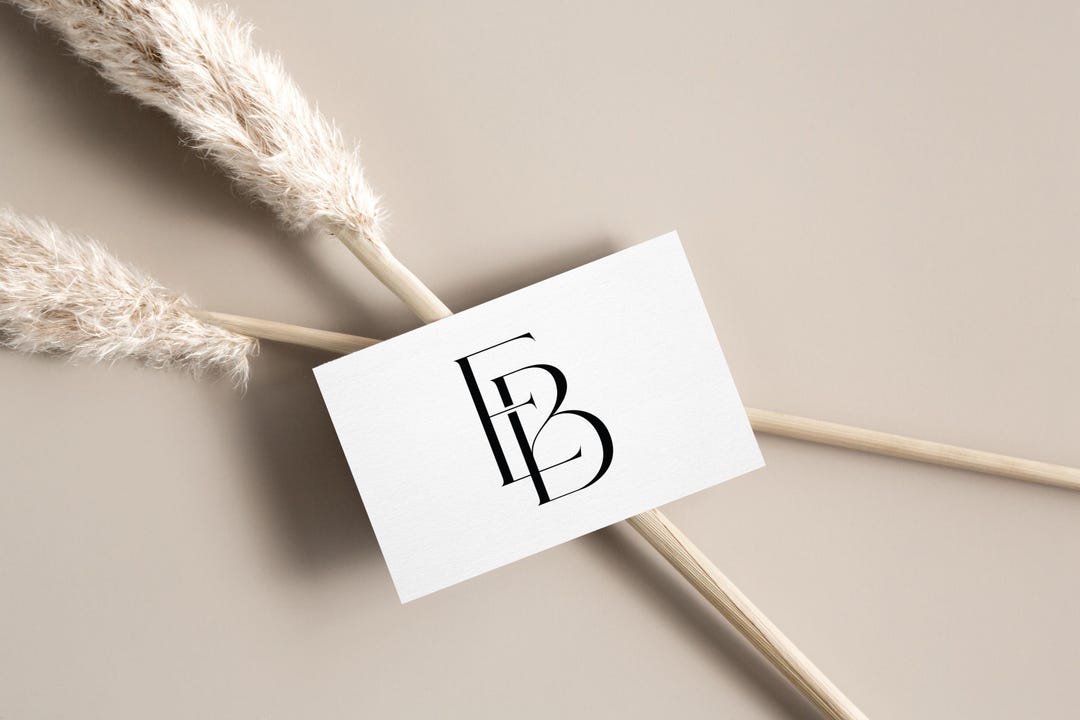 E&B Initials Monogram Wedding Logo: Modern Minimalist Logo (digital ...