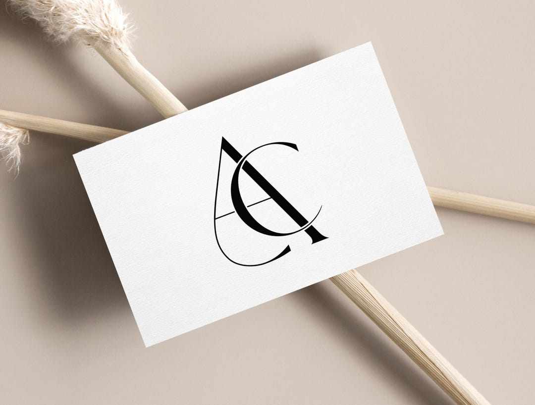 A&C Initials Monogram Wedding Logo: Modern Minimalist Design (digital ...