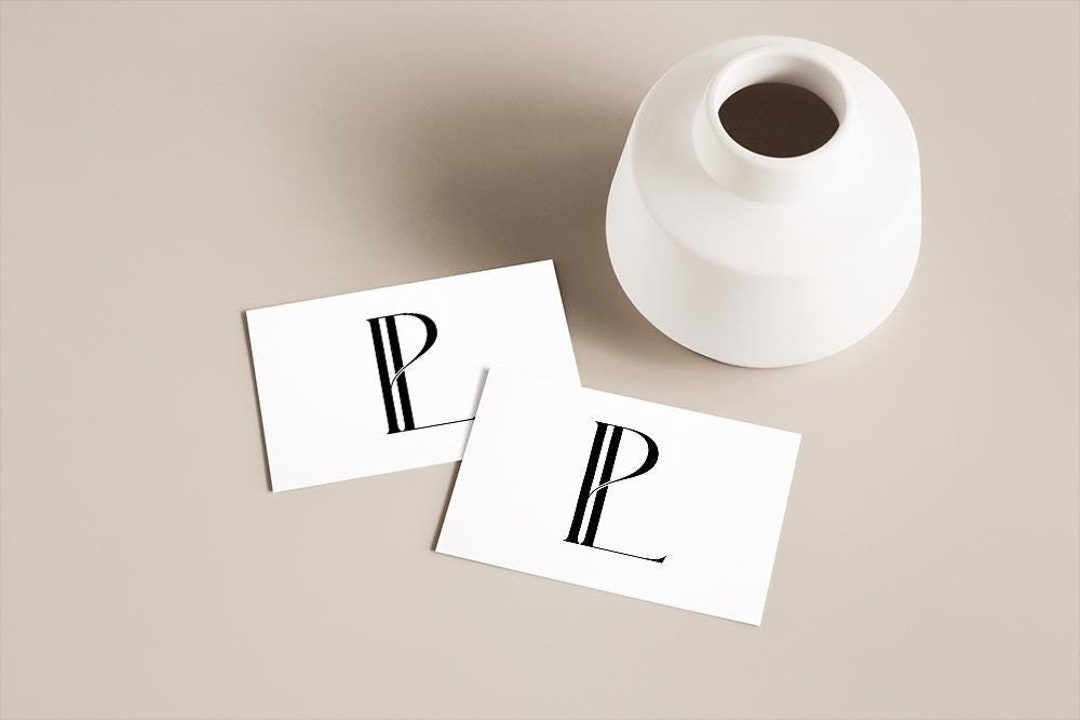 L&P Initials Monogram Wedding Logo: Modern Minimalist Design (digital ...