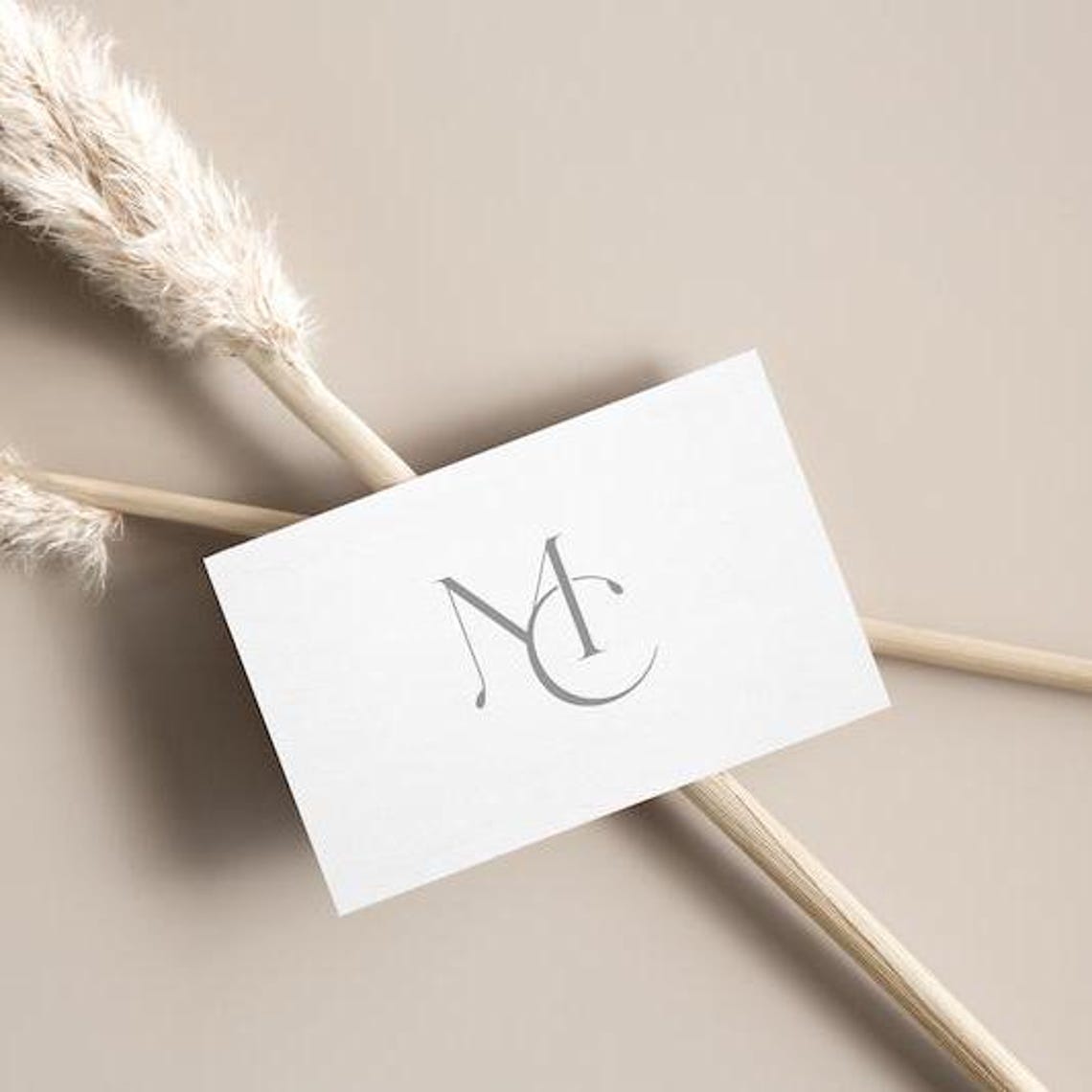 MC Monogram Wedding Logo CM Monogram Logo M and C Modern Minimalist ...