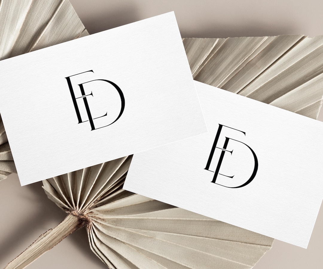 E&D Monogram Initials Wedding Logo: Modern Minimalist Design (digital ...