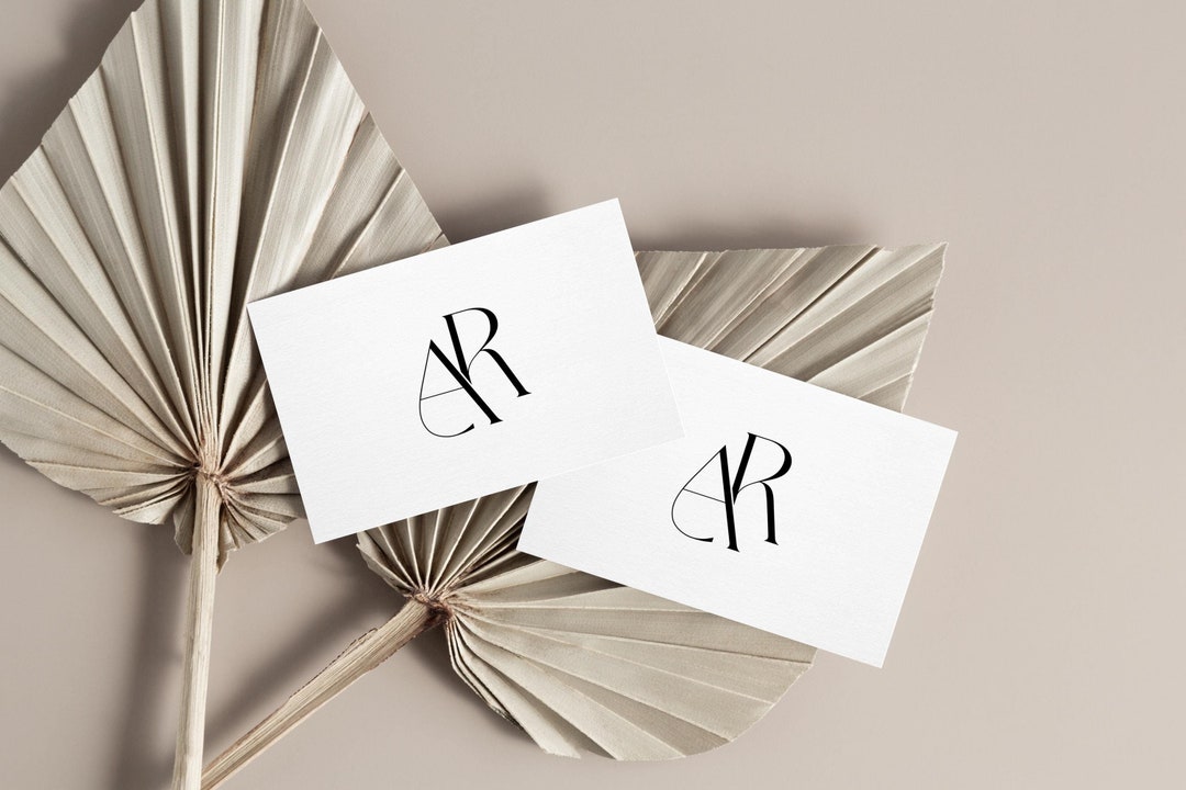 A&R Initials Monogram Wedding Logo: Modern Minimalist Design (digital ...