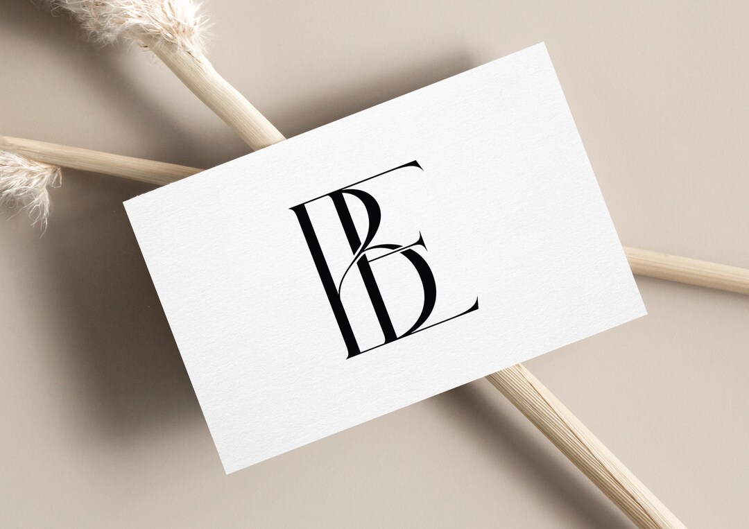 B&E Monogram Monogram Wedding Logo: Modern Initials (digital Download ...