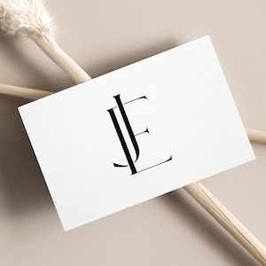 JE Monogram Wedding Logo: Minimalist Initials (digital Download) - Etsy