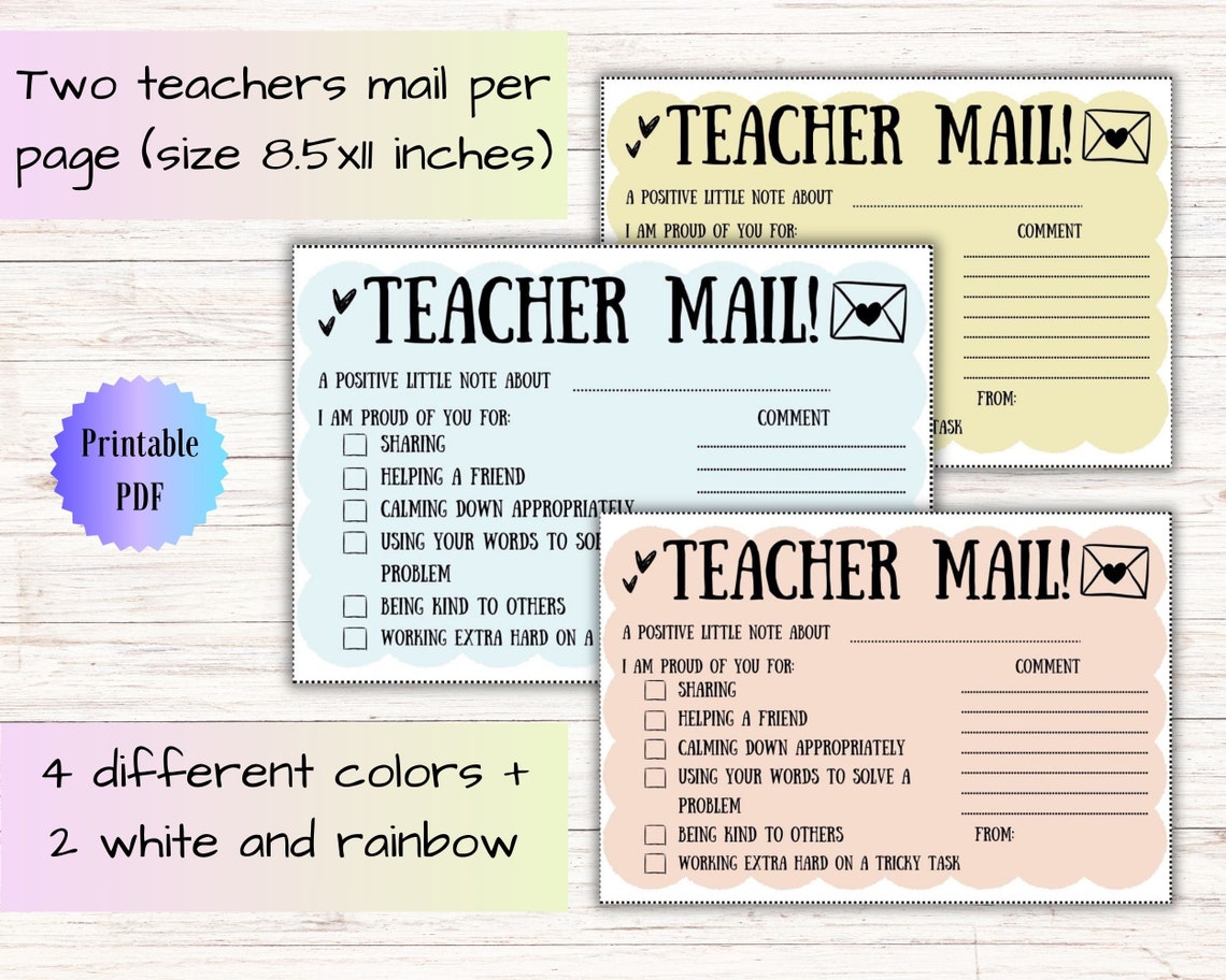 Teacher Mail, Note From the Teacher, Substitute Teacher Note, Teacher ...