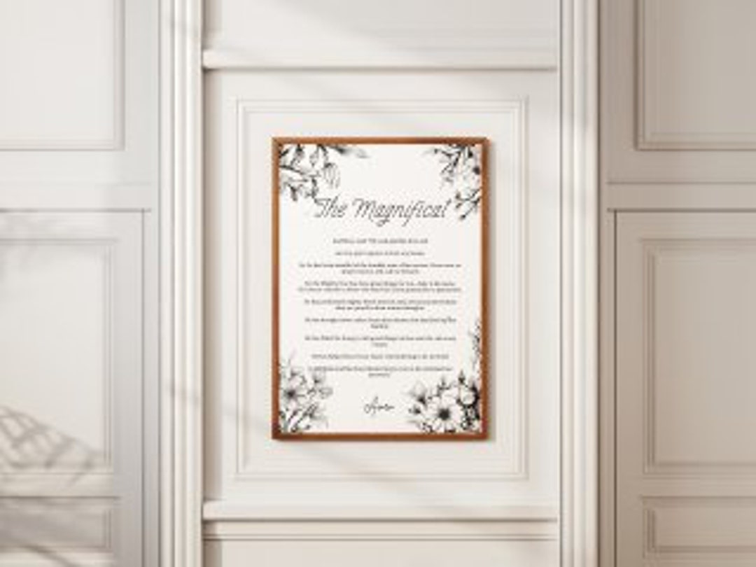 The Magnificat Digital Poster, Inspirational Christian Wall Art for ...