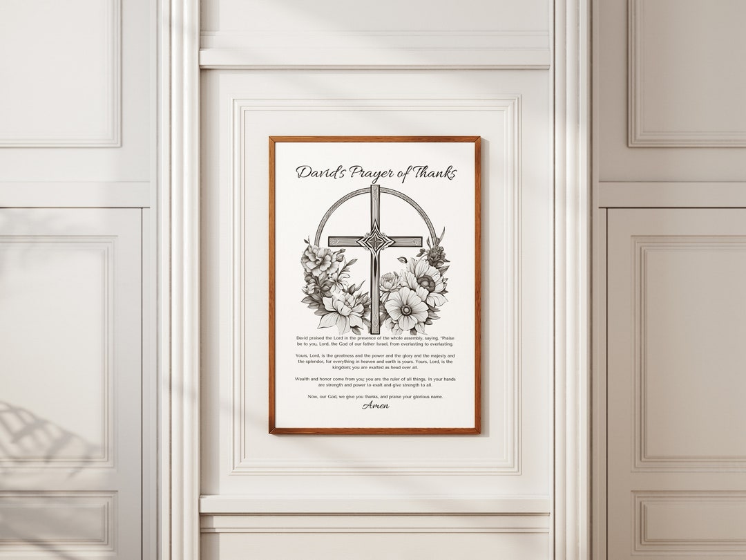 David's Prayer of Thanks Printable Poster | Christian Wall Art ...
