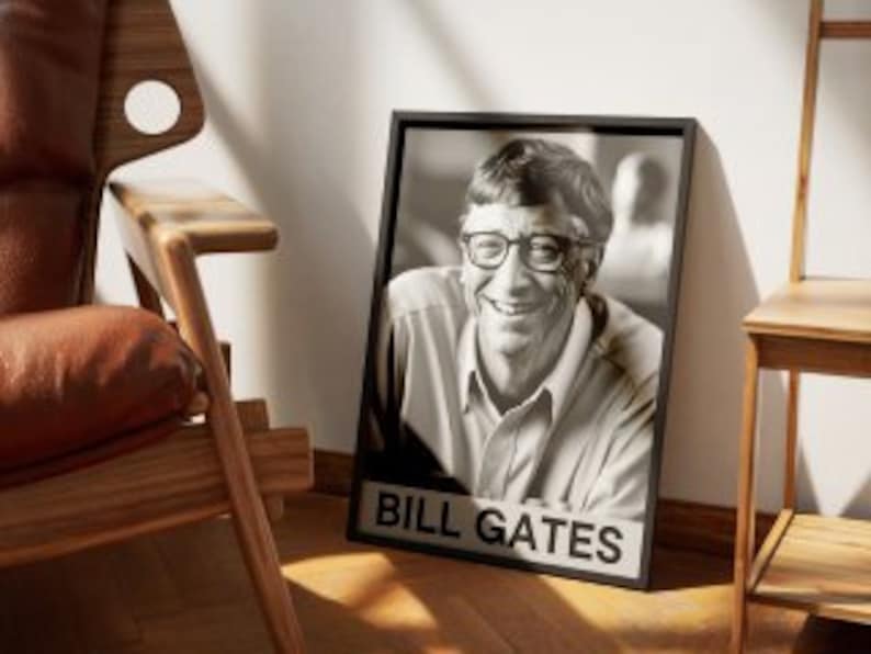 Inspirational Bill Gates Digital Poster, Motivational Wall Art, Modern ...
