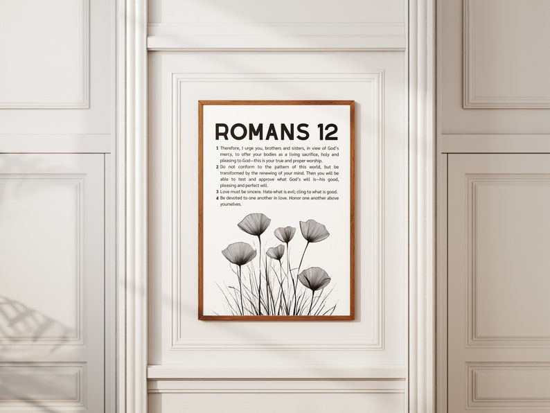 Romans 12 Printable Poster | Christian Wall Art | Multiple Size Options ...