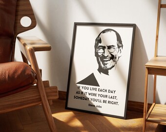 Steve Jobs Digital Poster, Inspirational Art Print, Minimalist Wall ...