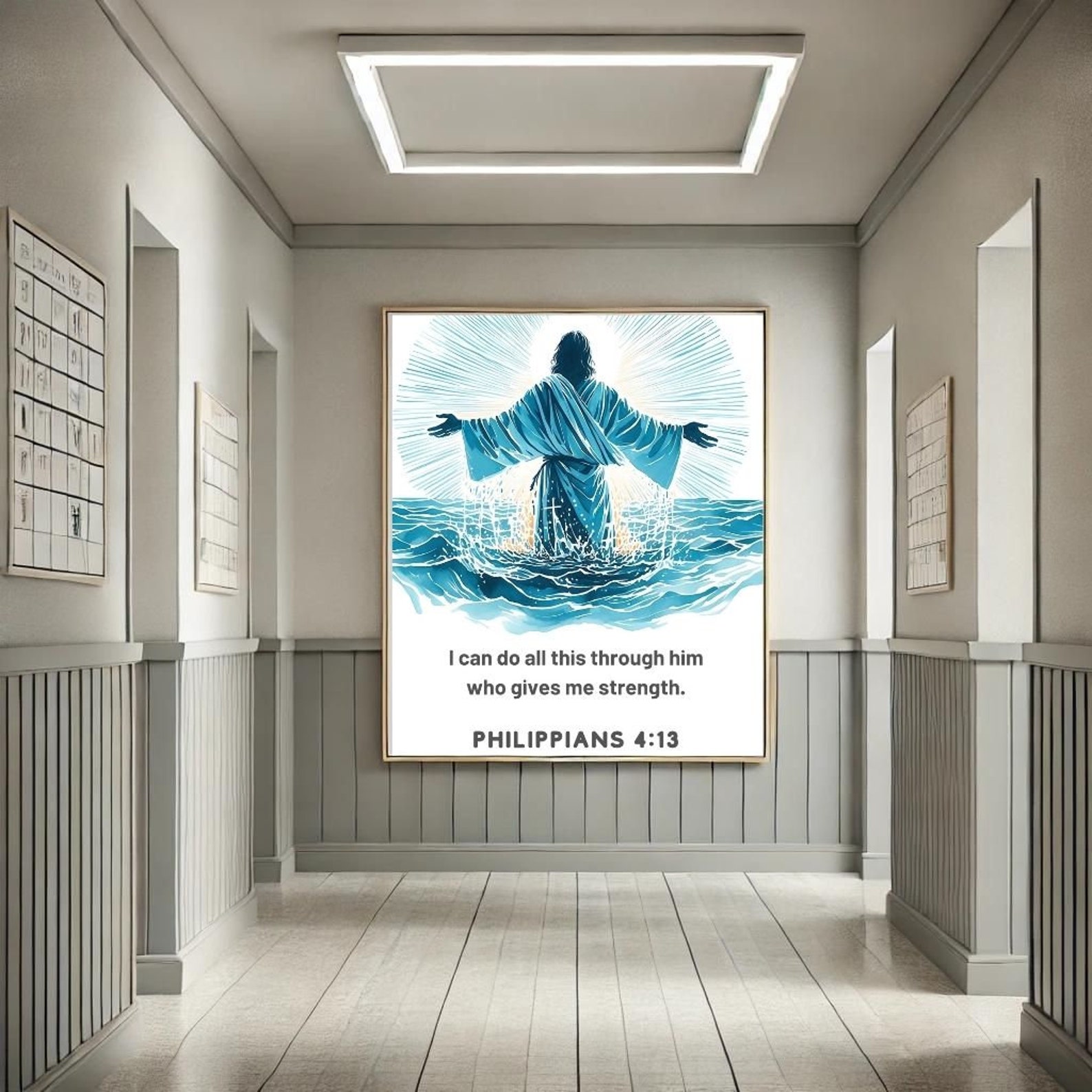 Philippians 4:13 Bible Verse Digital Poster, I Can Do All Things ...