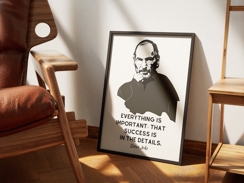 Steve Jobs Digital Poster, Inspirational Art Print, Minimalist Wall ...