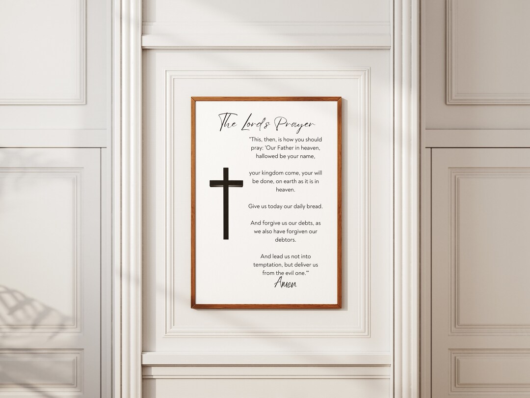 The Lord's Prayer Digital Poster - Inspirational Christian Wall Art for ...