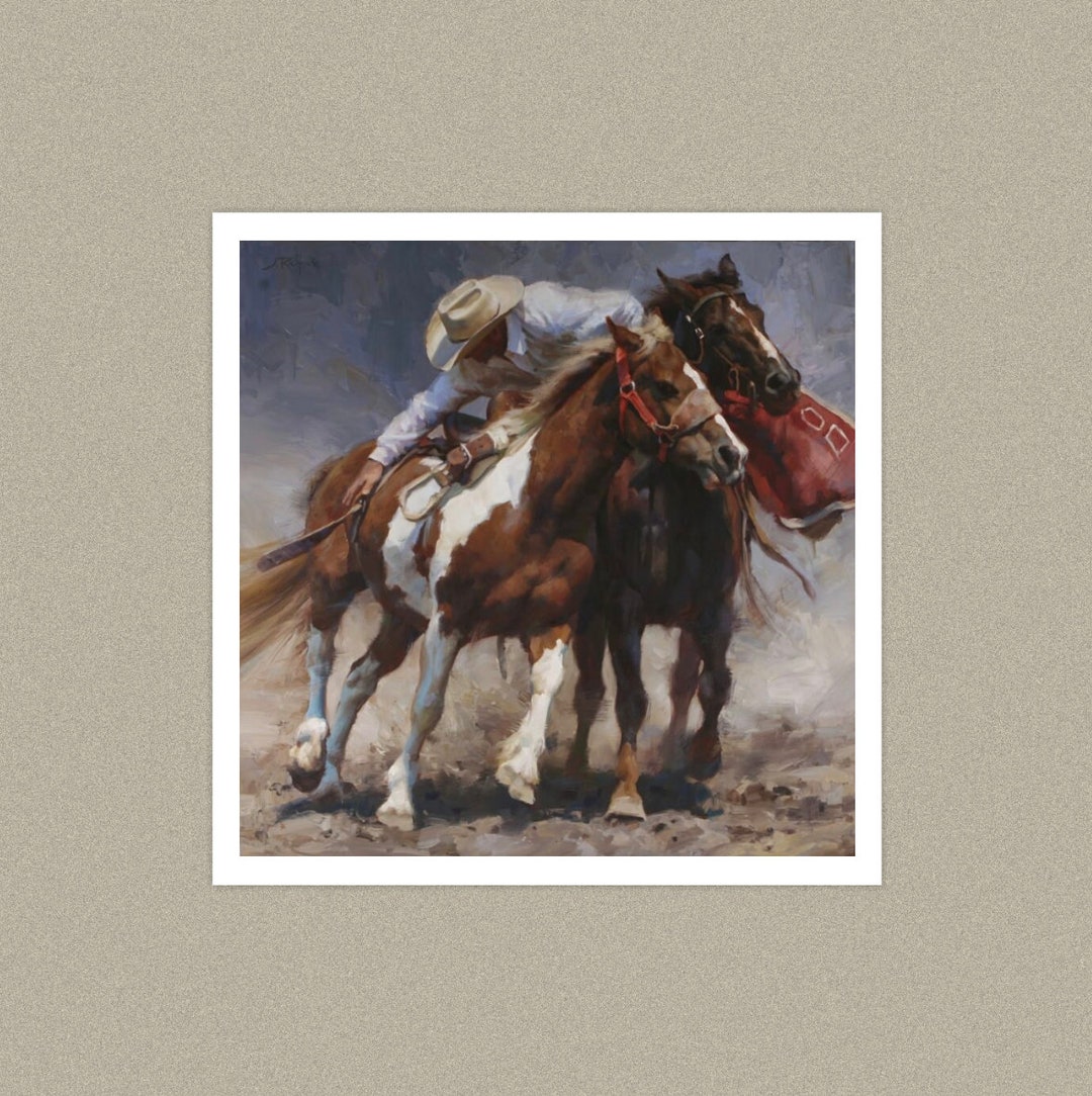 Releasing the Flank Strap - Quality Western Prints, Rodeo Art, Western ...