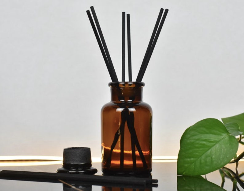 Amber Glass Apothecary Jar Reed Diffuser With Caps 60ml, 125ml, 250ml ...