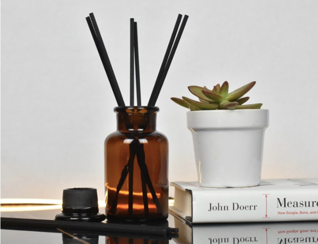 Amber Glass Apothecary Jar Reed Diffuser With Caps 60ml, 125ml, 250ml ...