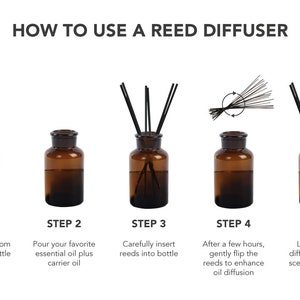 Amber Glass Apothecary Jar Reed Diffuser With Caps 60ml, 125ml, 250ml ...