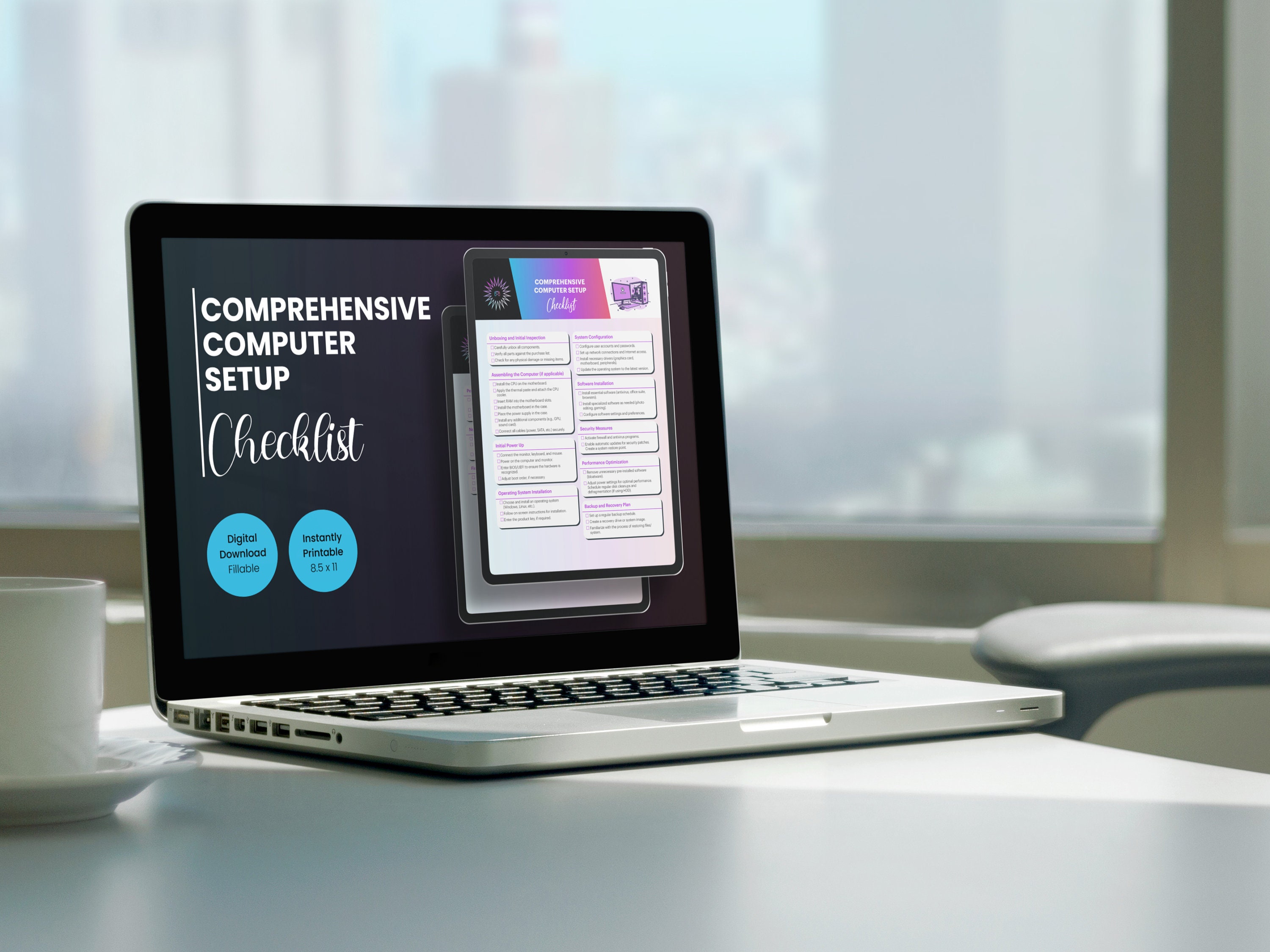 Computer Setup Checklist, Digital Download Fillable, Instantly ...