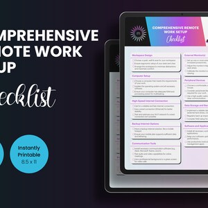 Remote Work Setup Checklist Digital PDF Download Instantly Printable ...