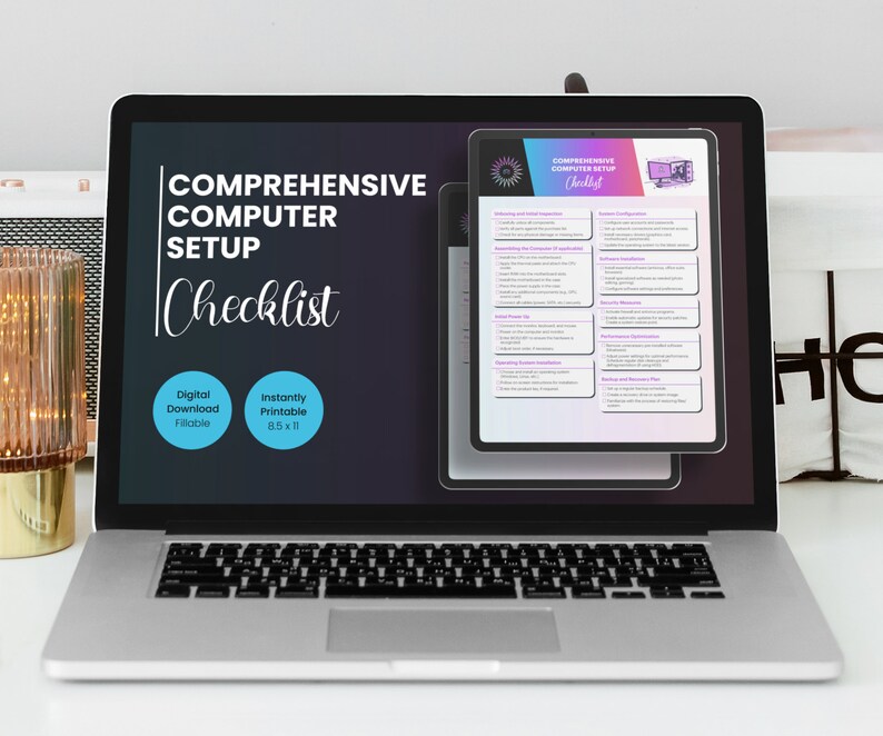 Computer Setup Checklist, Digital Download Fillable, Instantly ...