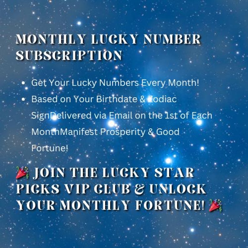Monthly Lucky Number Subscription: VIP Astrology Lottery Predictions ...